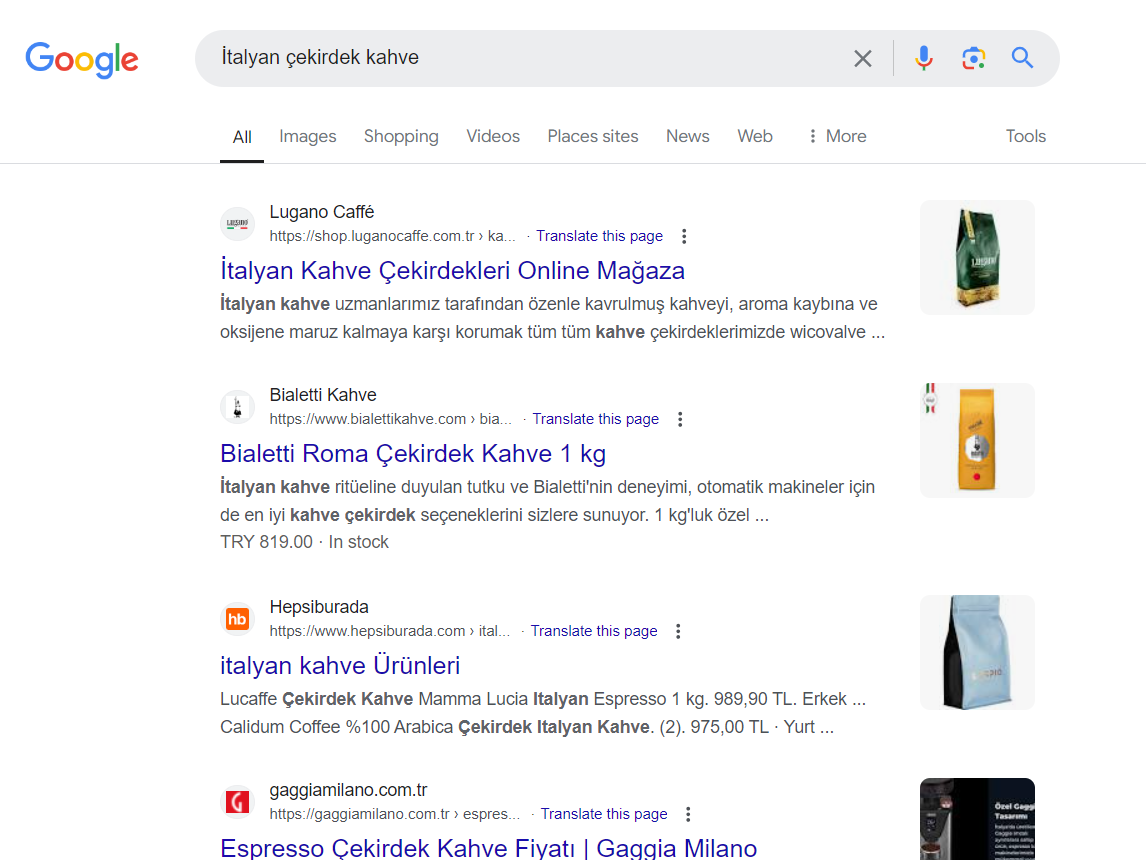 SEO: Top Positions for Coffee Conversion Keywords (Turkish)